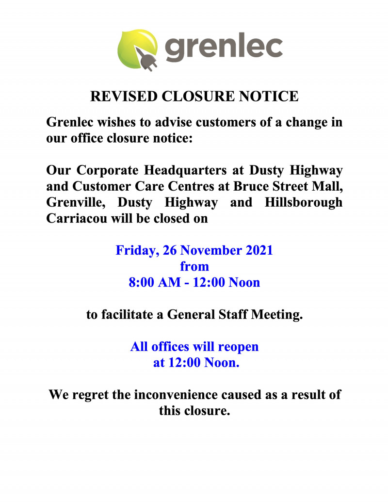 Closure Notice – GRENLEC